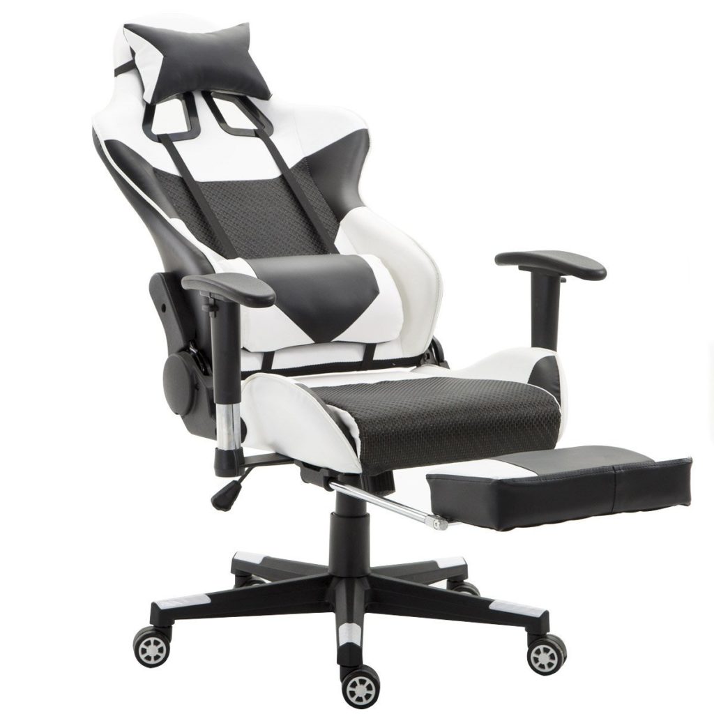 Giantex Gaming Chair High Back Racing Style Reclining with Lumbar ...