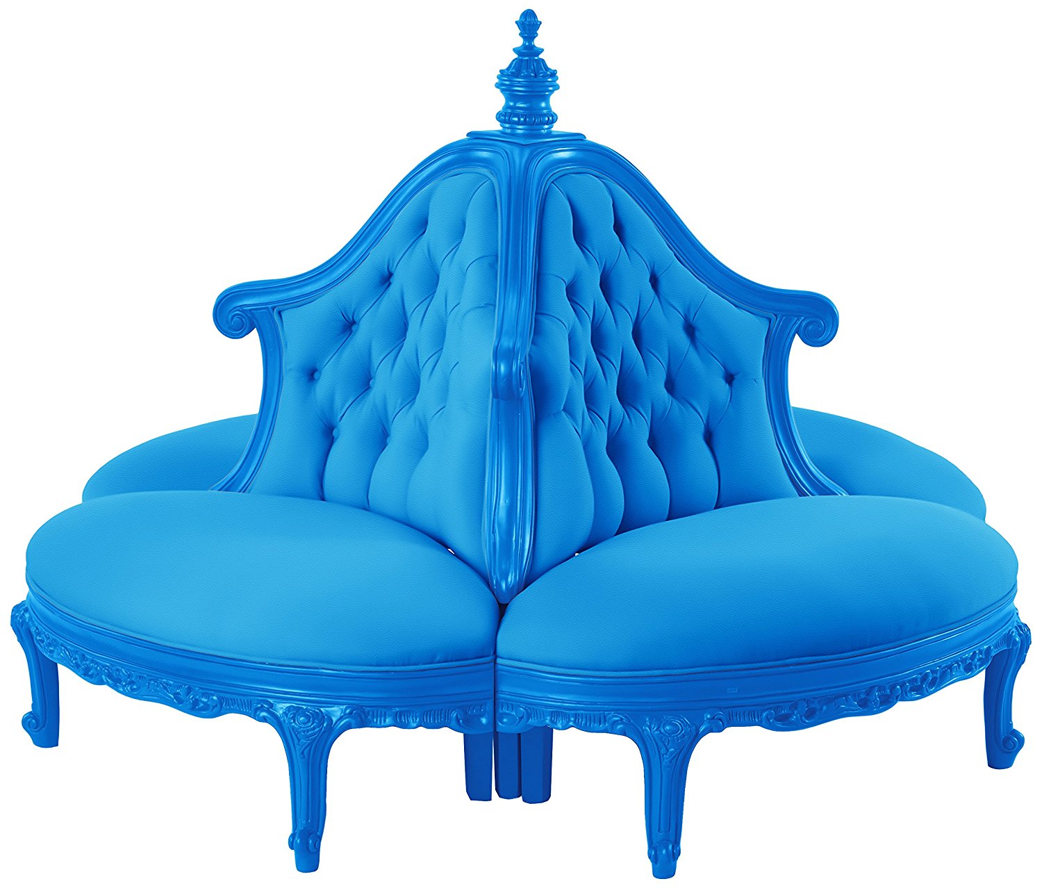 Distinct Round Sofa with Zander True Blue Upholstery, Royal Blue ...